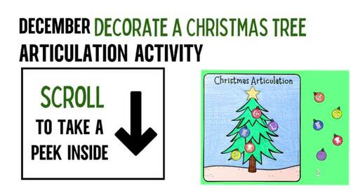 Christmas Articulation Craft For Speech Therapy: Complex Clusters