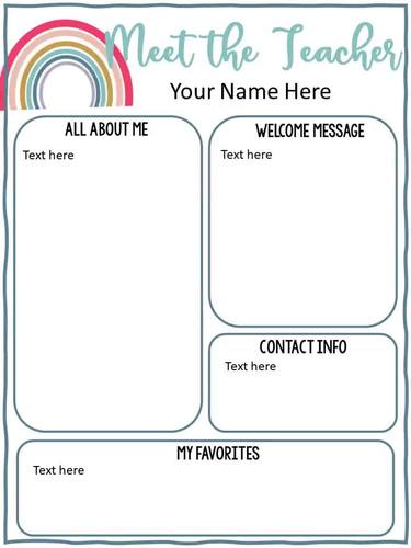Boho Bright Rainbow Meet the Teacher Editable by A Primary Owl | TPT
