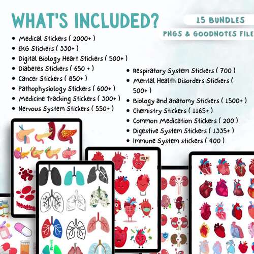 Medical Stickers Mega Bundle | Goodnotes Stickers Nurse Stickers ...