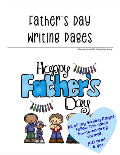 Father's Day Writing Prompts by Blue Heart Writing | TPT