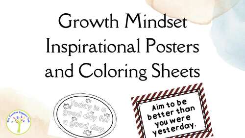 Growth Mindset Posters & Coloring Activity | Inspirational Classroom ...