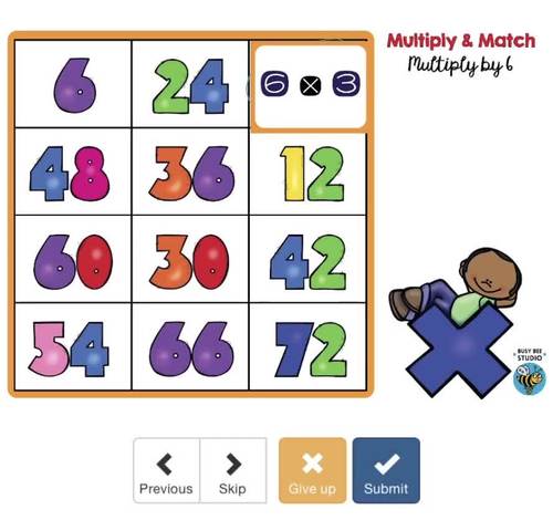 Boom Cards Multiplication | Multiply by 6 | Distance Learning | TPT
