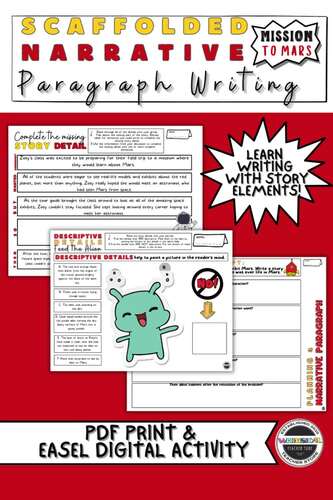 3rd Grade Scaffolded Narrative Paragraph Writing with Prompt-Mission to ...
