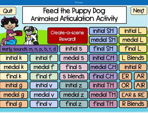 Feed the Dog Articulation Activity Boom Cards™ Speech Therapy Resource