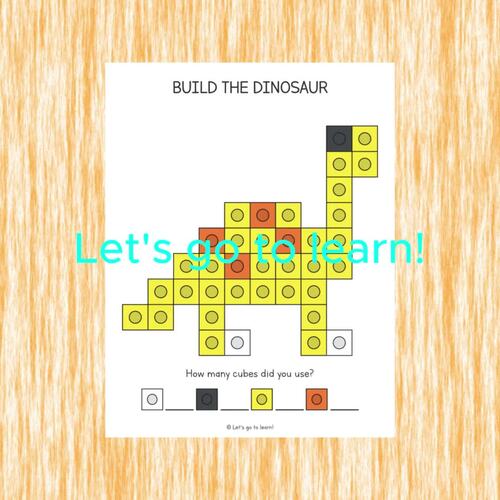 Dinosaur Snap Cubes Mats, Connecting Cubes, Fine Motor Skills, Counting ...