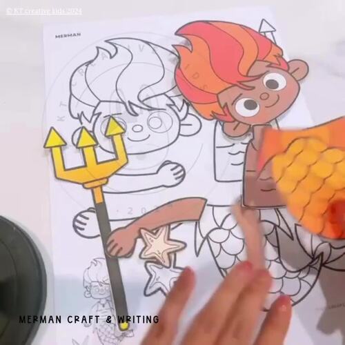 Merman Craft & Writing Activity | Ocean Theme Summer Paper Craft for Boys