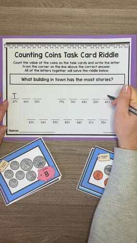 Identifying Money & Counting Coins Task Card Scoot Activity Bundle with ...