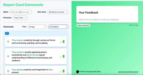Report Card Comments Generator | Grades K-5 | Standards-Based | 450 ...