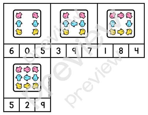 Fish Dice and Domino Clip Cards - Count and Write Number Sentences 0 to 18