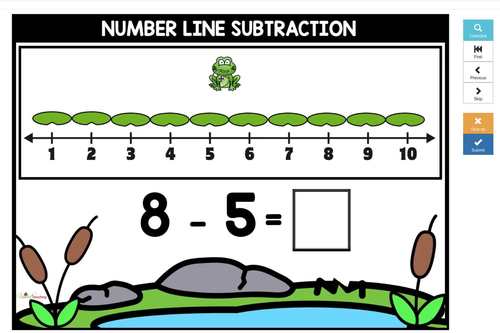 Number Line Subtraction within 10 Boom Cards by United Teaching | TPT