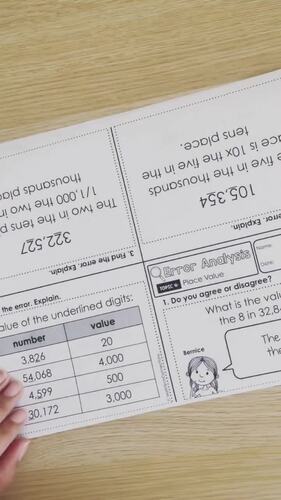 5th Grade Error Analysis Math Review Activities Prompts Booklets Spiral ...