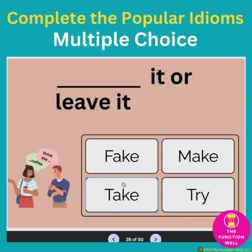 Complete the Popular Phrases (Idioms) - Aphasia Activity- Adult Memory Task
