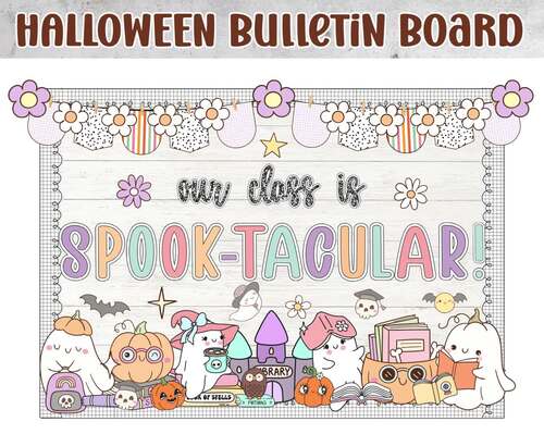 Halloween Bulletin Board Kit | Trendy October Classroom Decor | Cutesy ...