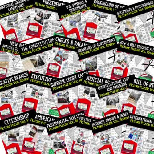 Interest Groups & Media Activity Vocabulary Picture Puzzle Civics and ...