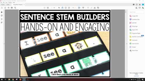 Sentence Stem Builders by Tara West - Little Minds at Work | TPT