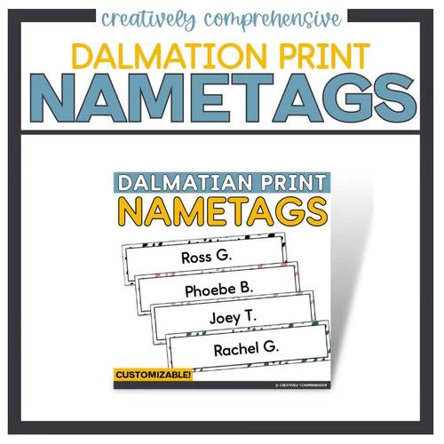 Editable Nametags Boho Dots Dalmatian Print Decor by Creatively ...