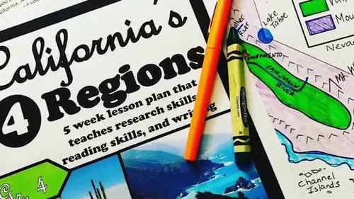 California's 4 Regions Writing Project by Learning Out Loud | TPT