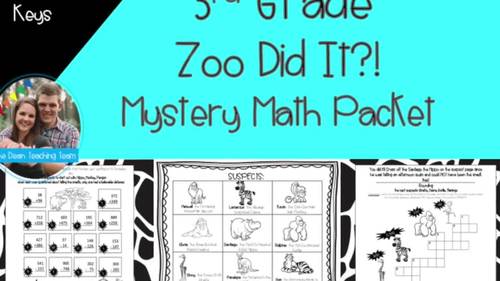 Zoo Did It- 3rd Grade Math Mystery Activity by Teach with Lauren Dean