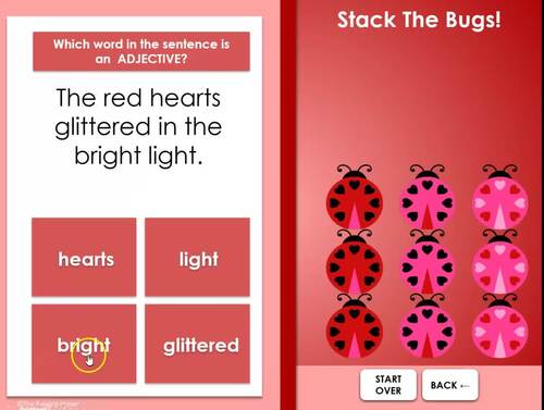 EDITABLE Adjectives Digital Hunt Love Bug Game for FEBRUARY | TPT