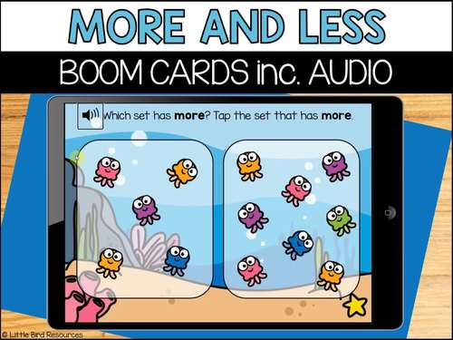 Ocean More or Less Boom Cards Comparing Sets and Numbers 1-10 | Summer ...