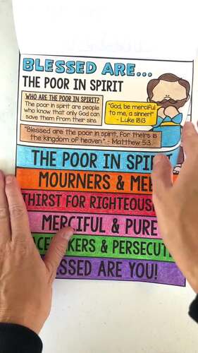 Beatitudes Bible Craft Flip Book Activity For Christian Sunday School Kids