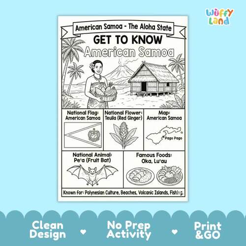 American Samoa Geography Activity | US Territories Coloring Page Social ...