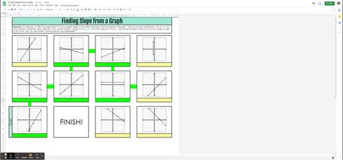 Finding Slope from Graph Digital Self Checking and Printable Maze Activity