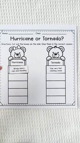 Hurricane or Tornado? – Cut and Paste Sorting Activity by Taketing Academy