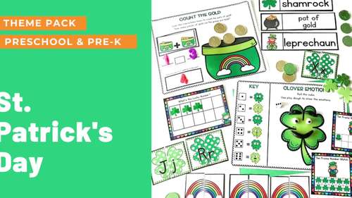 St. Patrick's Day Literacy & Math Centers for Preschool, Pre-K ...