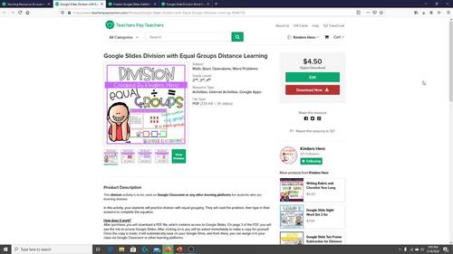 Division with Equal Groups for Google Slides Distance Learning by ...