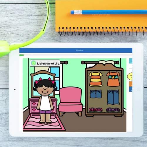 Spring Dress Me Up Following Commands Boom Cards by Little Beacon