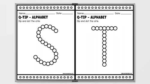 Q-Tip Painting Alphabet and Numbers (0-20) Printable Pack | Dip and Dot