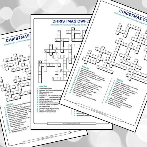 Holidays - Christmas - Crosswords by Rough Blobby Shapes | TPT
