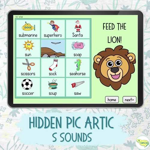 Hidden Pictures Articulation Boom Cards™ S Sounds by In Unison Speech ...