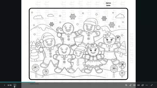 Holiday Gingerbread Coloring Pages Packet 3rd grade crafts worksheets ...