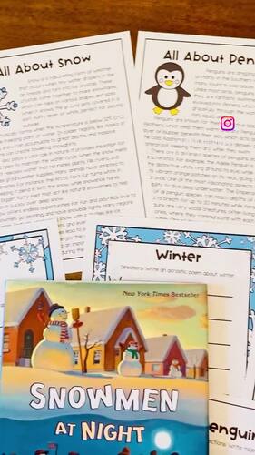 Winter No-Prep Reading Writing Math Activities Craft Kindergarten 1st ...