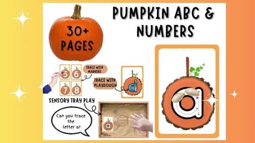 Pumpkin Tracing Flashcards: ABC 123 | Preschool Halloween Pumpkin Seeds ...
