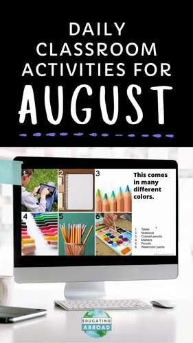 Back to School Activities Bundle for August: Daily Games for Classroom ...