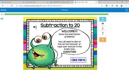Subtraction to 20 Fluency BOOM Cards™ Distance Learning Task Cards