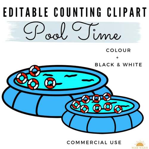 Summer Clipart - Counting Pool Floats - Editable - Commercial Use
