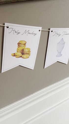 Holy Week Banner and Readings: Catholic Lent and Easter Garland | Good ...