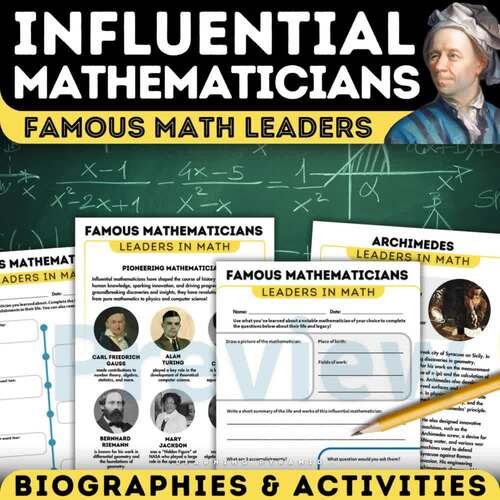 Famous Mathematicians Biography Activities | Math Reading Comprehension ...