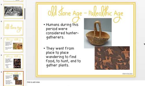 The Stone Age Powerpoint and Student Notes by E is for Education
