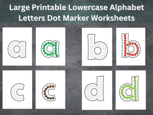 Lowercase Alphabet Dot Marker Worksheets for Preschool and Kindergarten