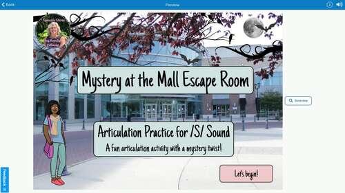 Articulation S Escape Room Mystery at the Mall by Speech Store by Nancy ...