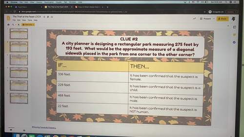 Pythagorean Theorem Digital Thanksgiving Breakout / Escape Room Challenge