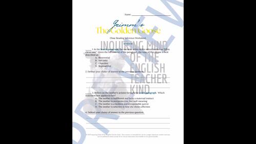 "The Golden Goose" Quiz, Analysis Worksheet, and Vocabulary Games ...