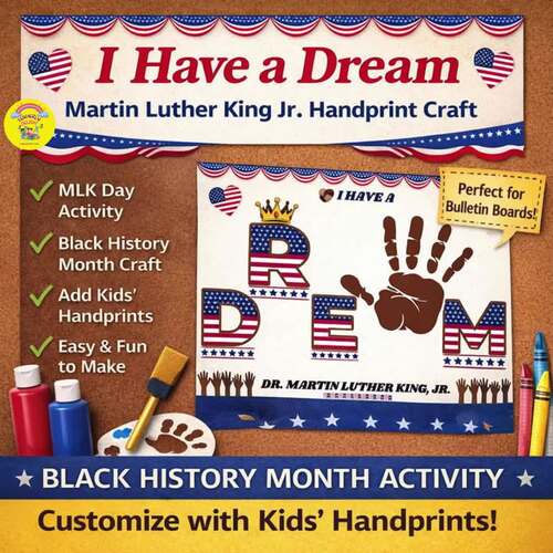 Martin Luther King Jr. Handprint Art I Have a Dream Craft Black History ...