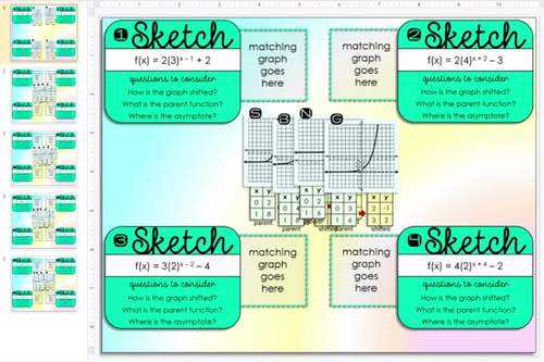 Graphing Exponential Functions Algebra 2 Activity - print and digital