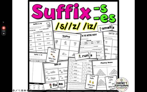 Suffix es Worksheets by Courtney's Curriculum Creations | TPT